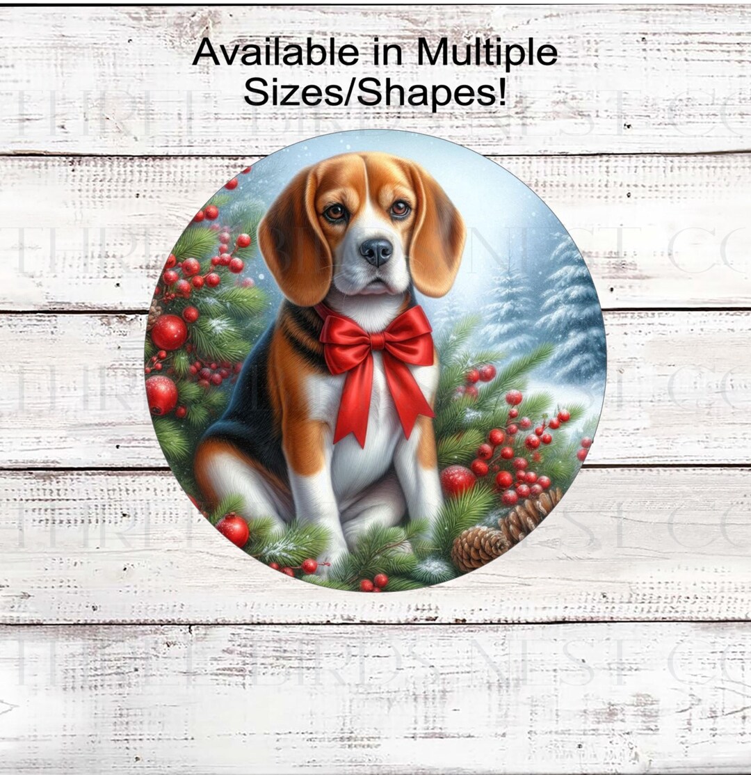 Christmas Dog Wreath Sign, Beagle Dog Lover, Winter Welcome- PA1872 - Etsy