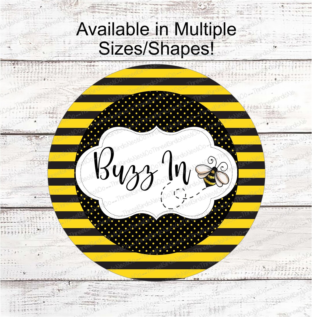 Welcome Wreath Signs - Bee Welcome Sign - Buzz in Bee - Welcome to Our ...