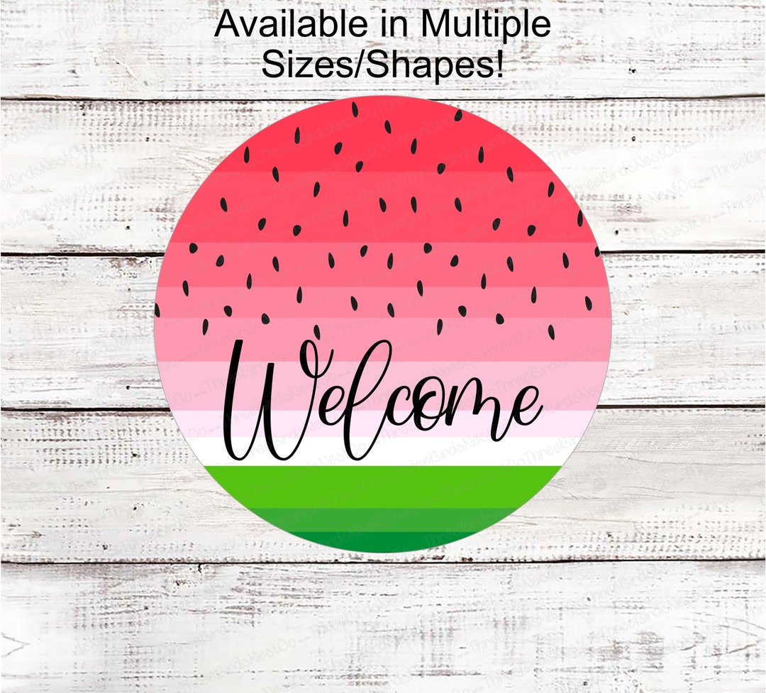 Watermelon Wreath Sign - Picnic Sign - Watermelon Sign - Welcome Wreath ...