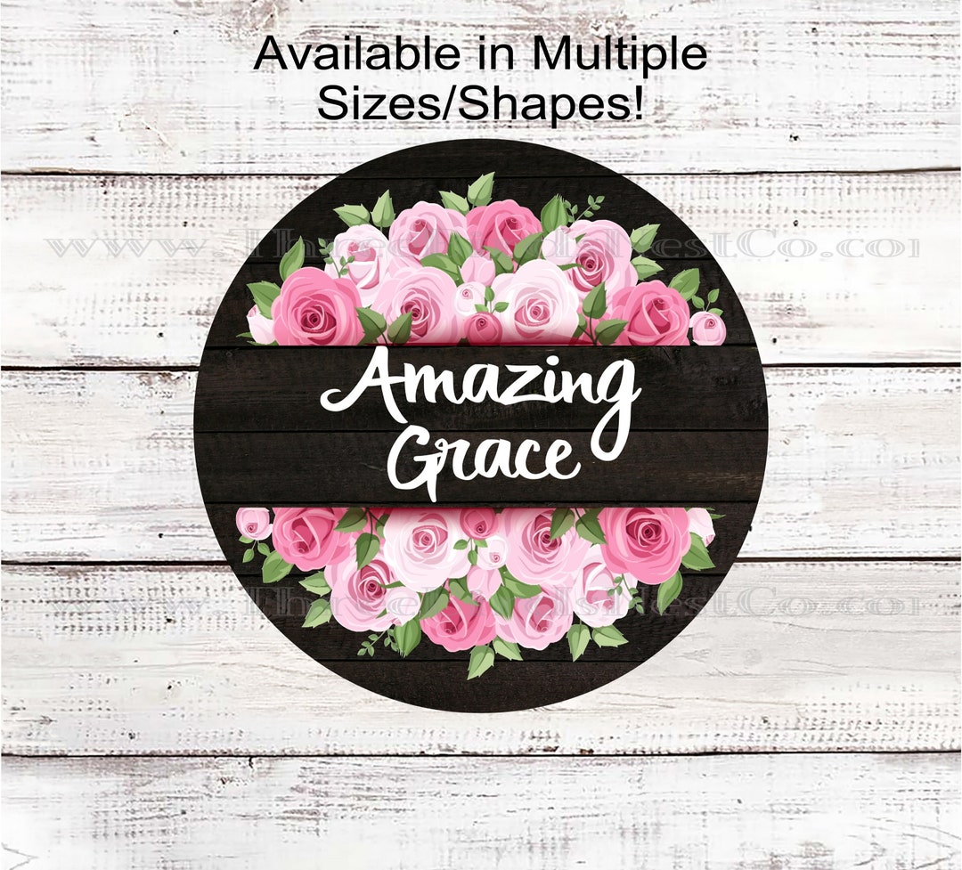 Amazing Grace Sign - Religious Wreath Signs - Christian Wreath Sign ...