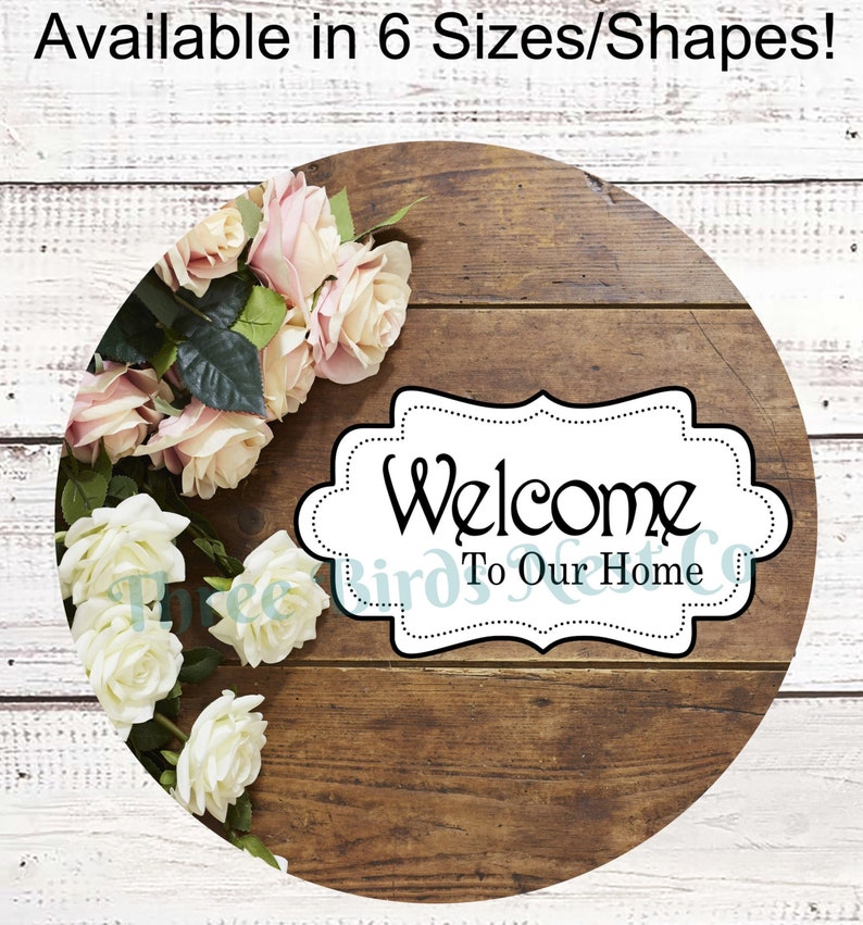 Welcome Wreath Sign Roses Sign Welcome to Our Home Sign - Etsy