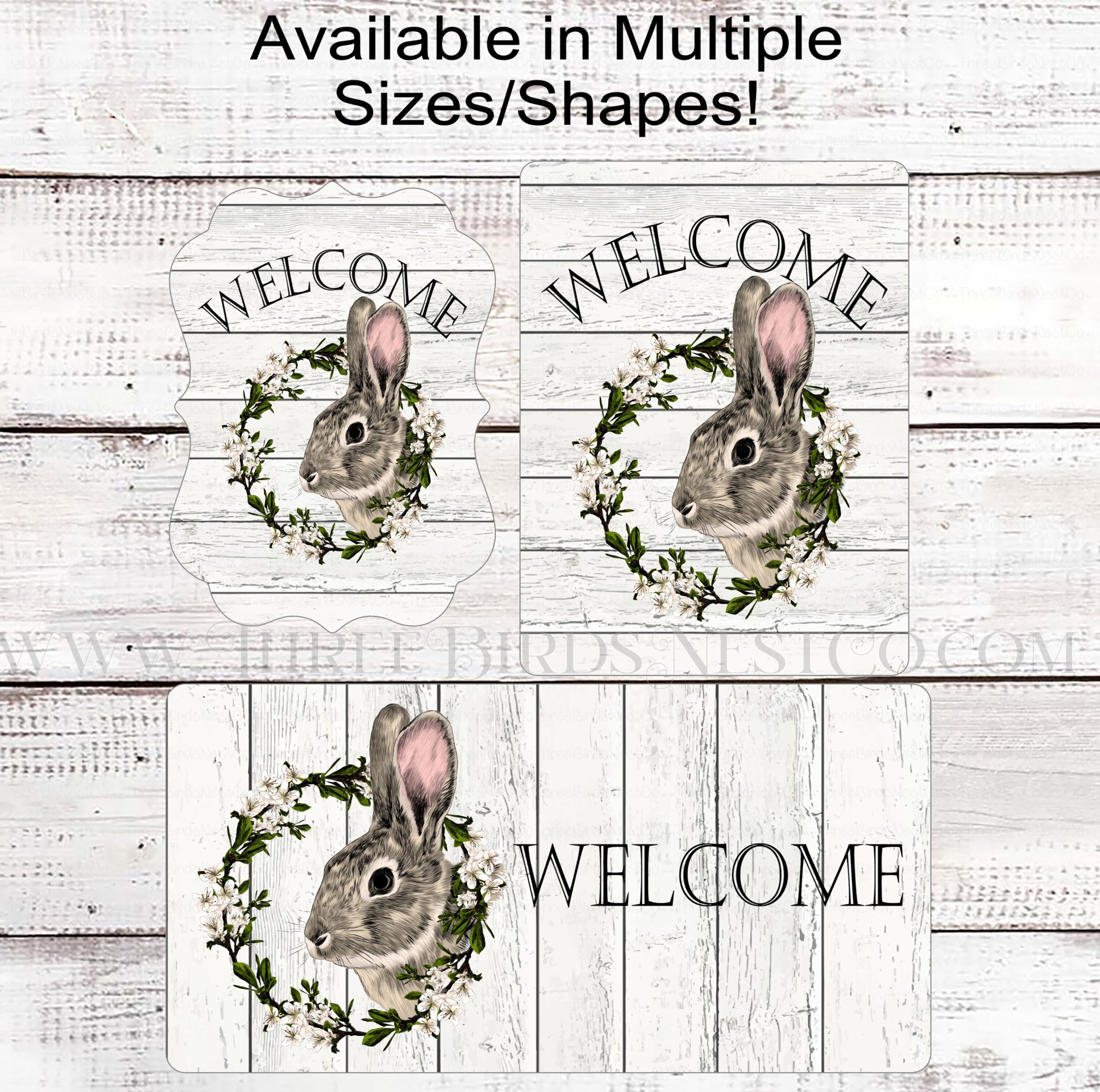 Farmhouse Bunny Rabbit Welcome Wreath Sign, Easter Sign- E78 - Etsy