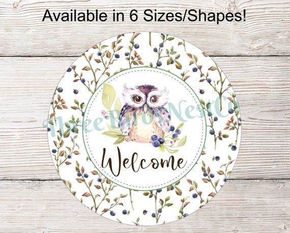 Welcome Wreath Sign Owl Sign Owl Welcome Owl Wreath - Etsy