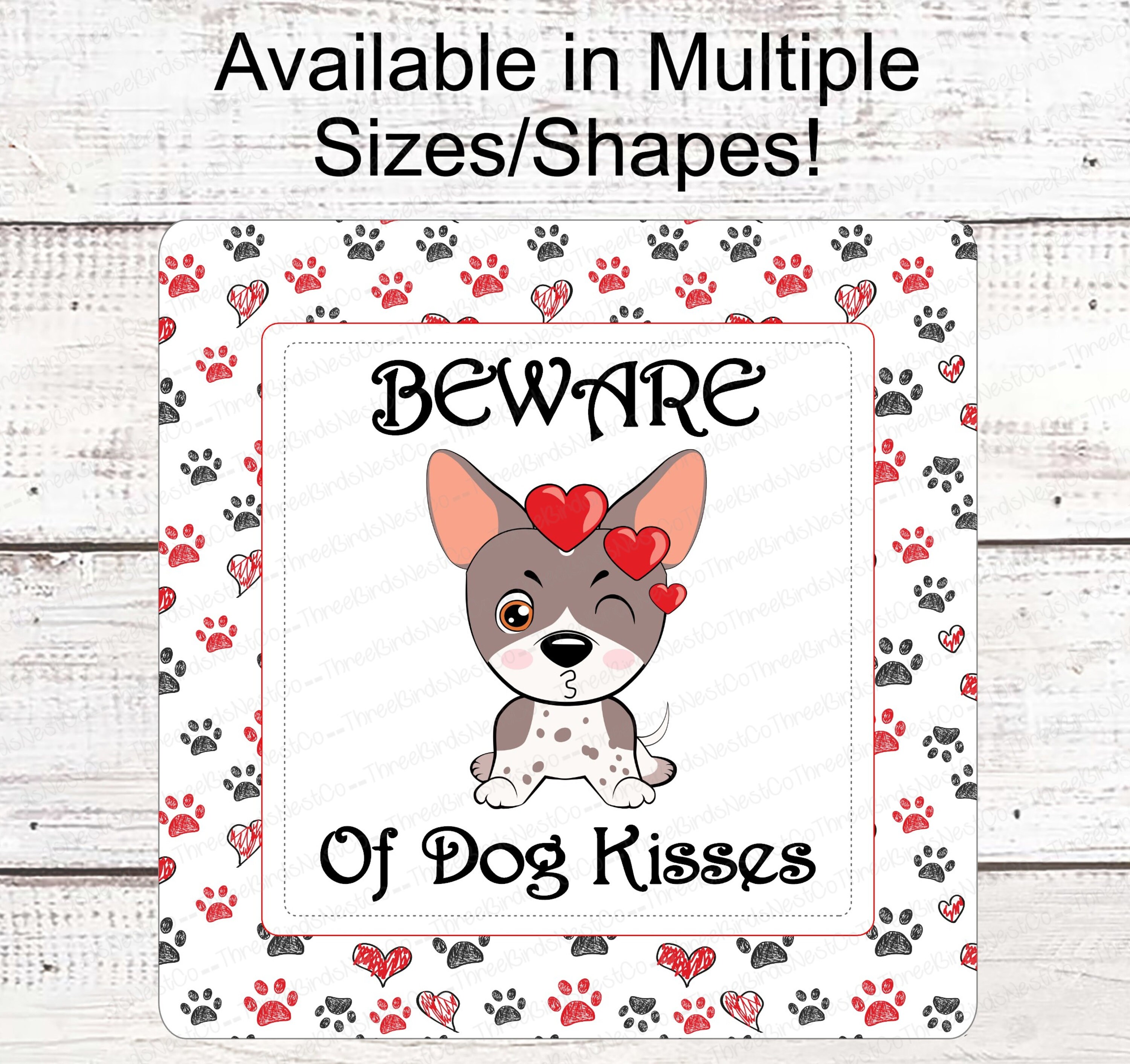 Beware of Dog Kisses Sign Dog Wreath Signs Dog Wreath - Etsy