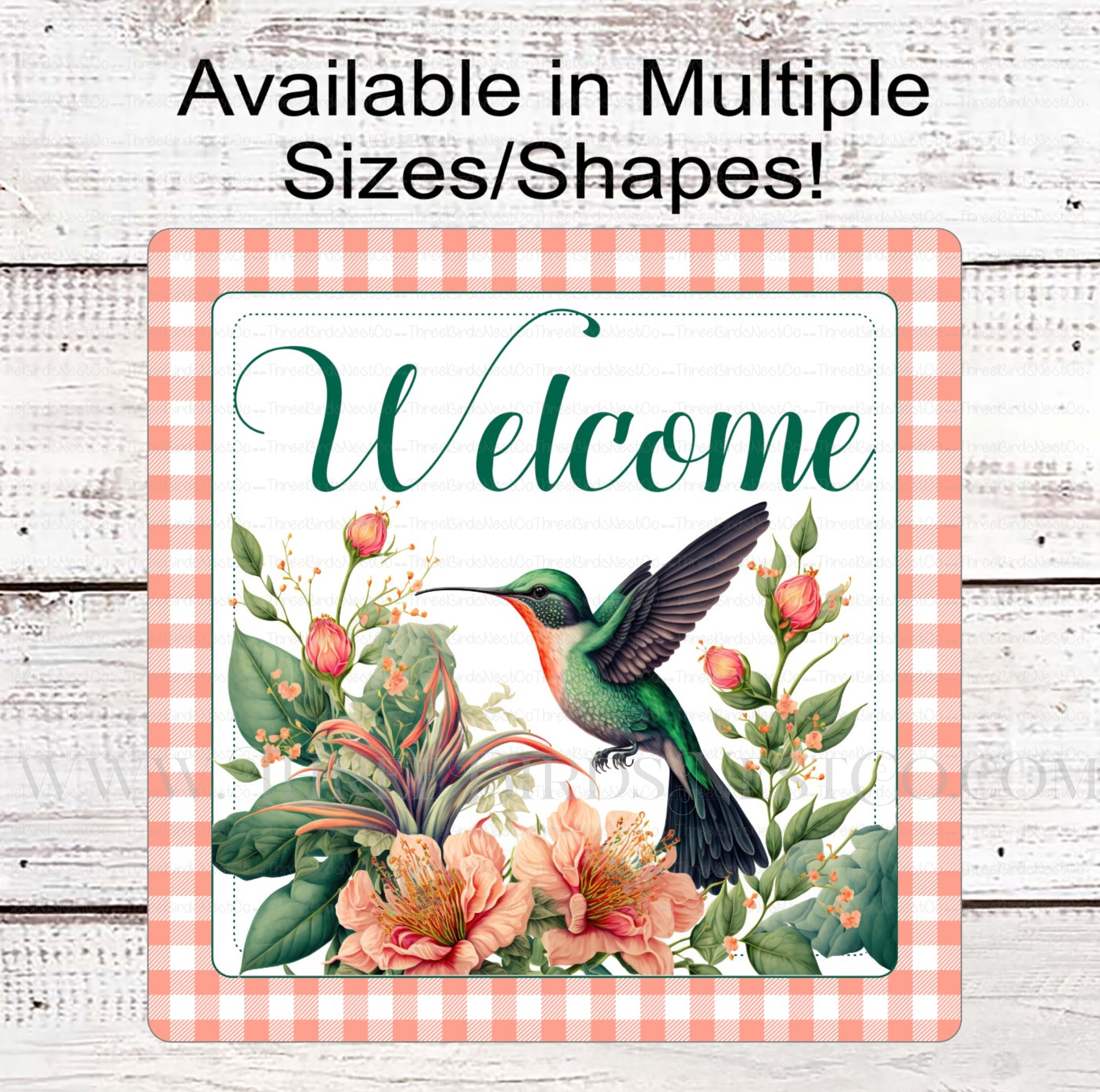Hummingbird and Iris Welcome Wreath Sign- EV154 - Etsy