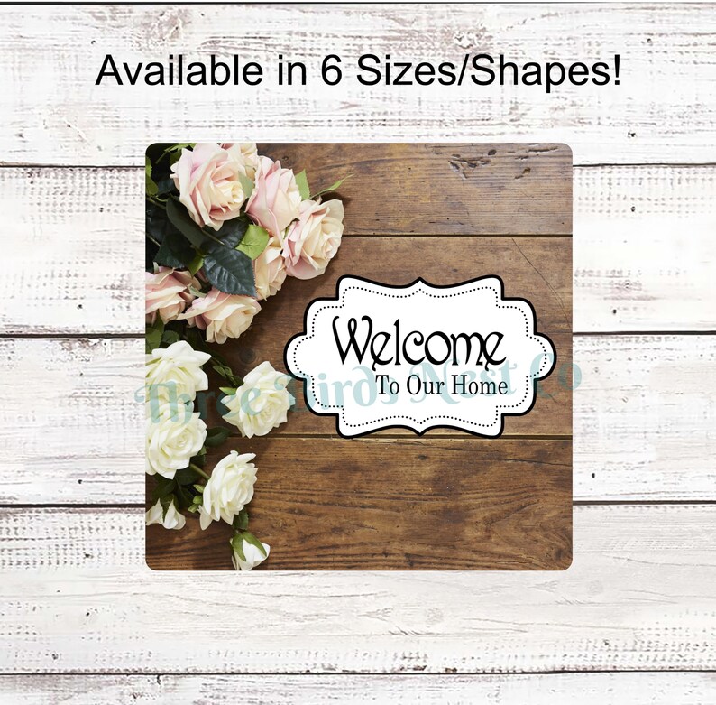 Welcome Wreath Sign Roses Sign Welcome to Our Home Sign - Etsy
