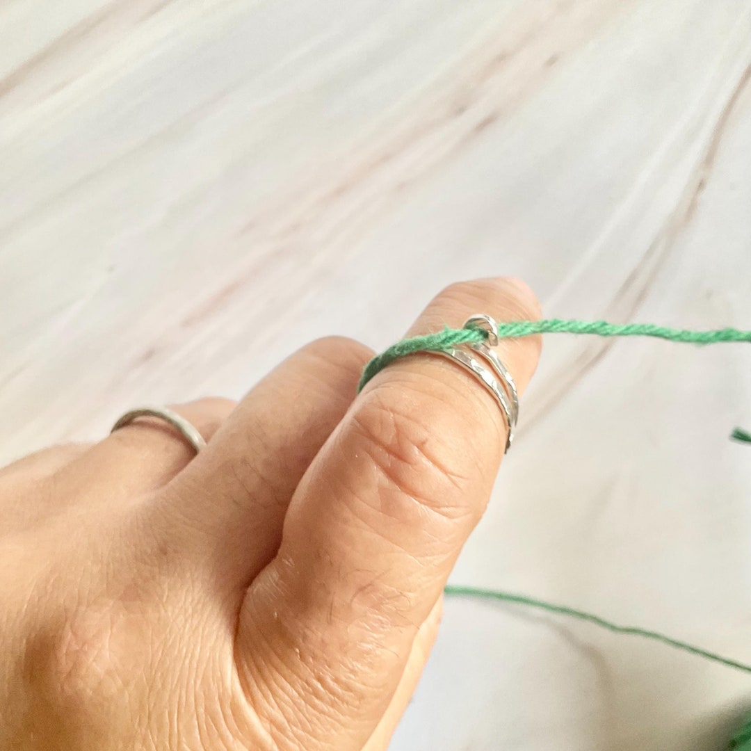 Sterling Silver Crochet Ring, Adjustable Knitting Ring, Tension Ring ...