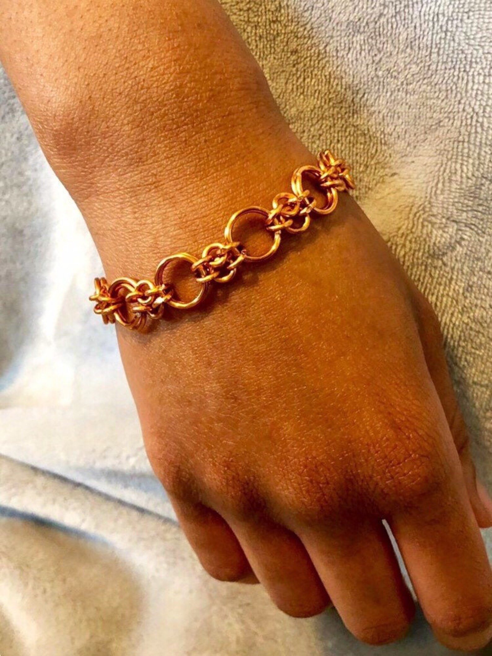 Copper chain bracelet unique chain link bracelet bracelet | Etsy