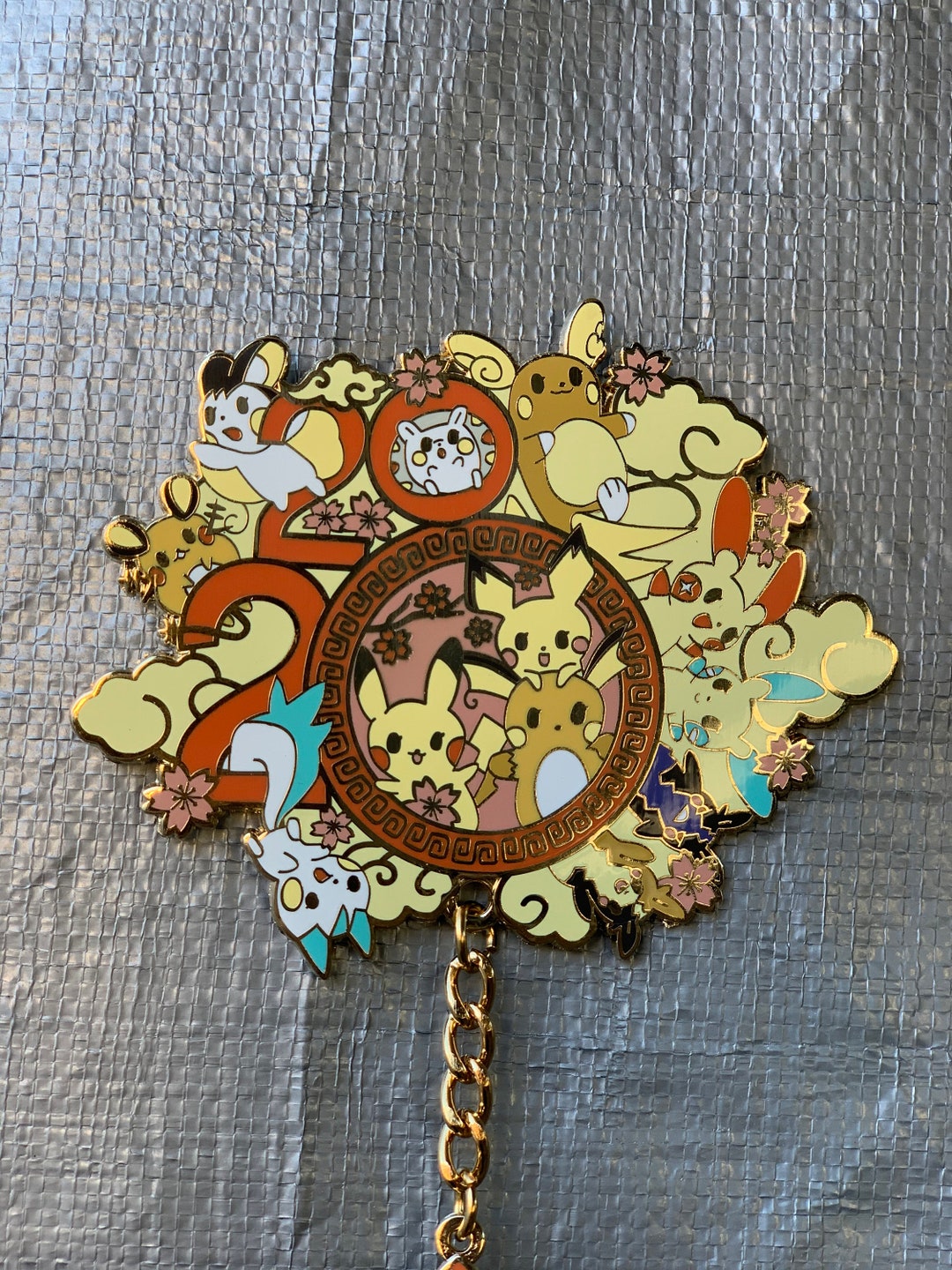 Monster Chinese Lunar New Year Pin Pika Raichu Mouse Pichu Tassle ...