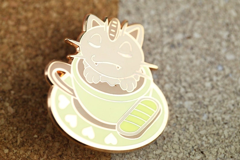 Pokemon Catpuccino Enamel Pin Series: Meowth - Etsy