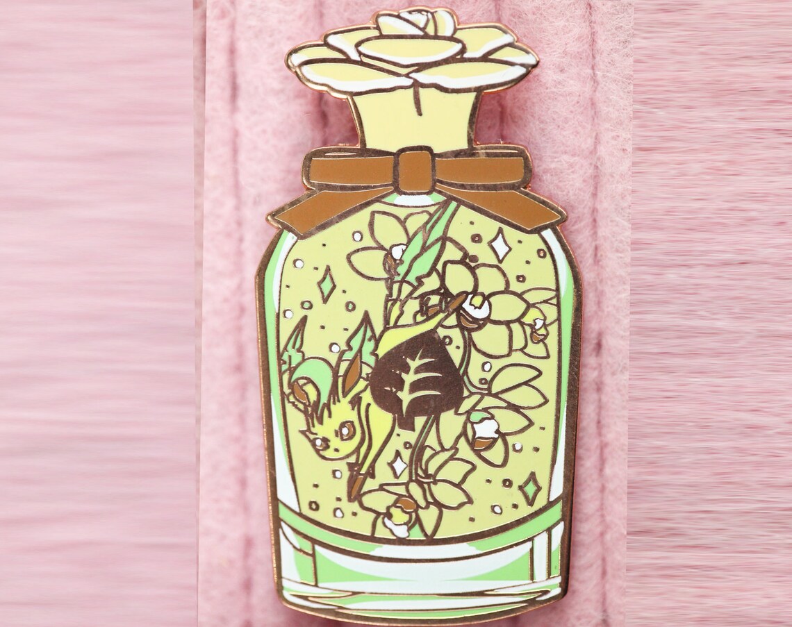 Pokemon Fragrance Eeveelution Leafeon Enamel Pin - Etsy