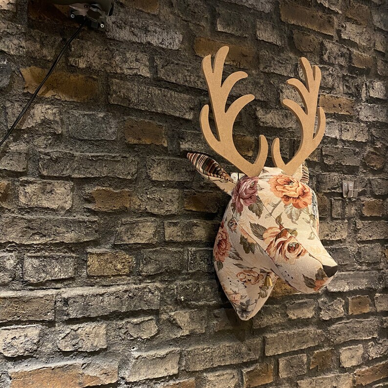 3d Deer Head Wall Decoranimal Head in Wall Decorfire Place - Etsy