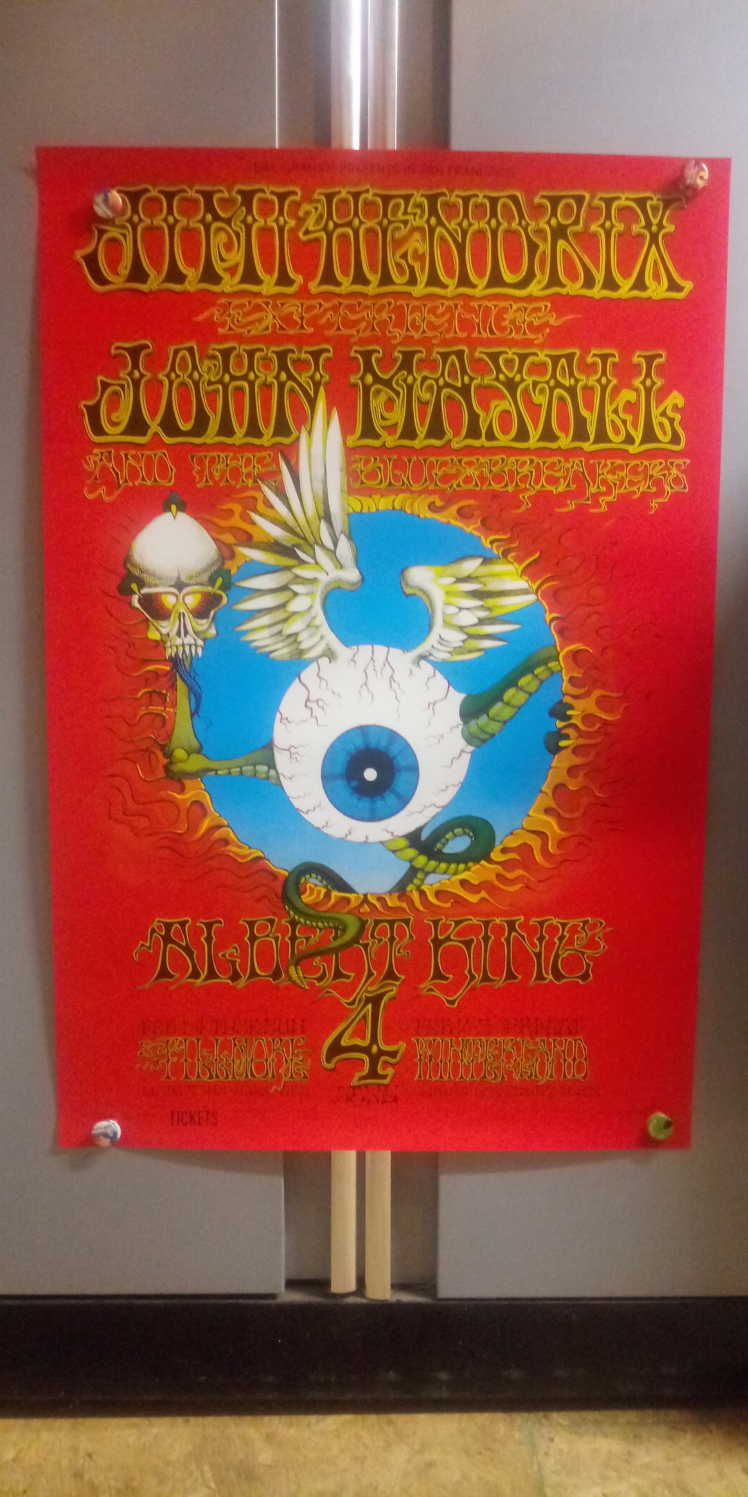 Poster Jimi Hendrix John Mayall Albert King BG105-8 Bill Graham ...