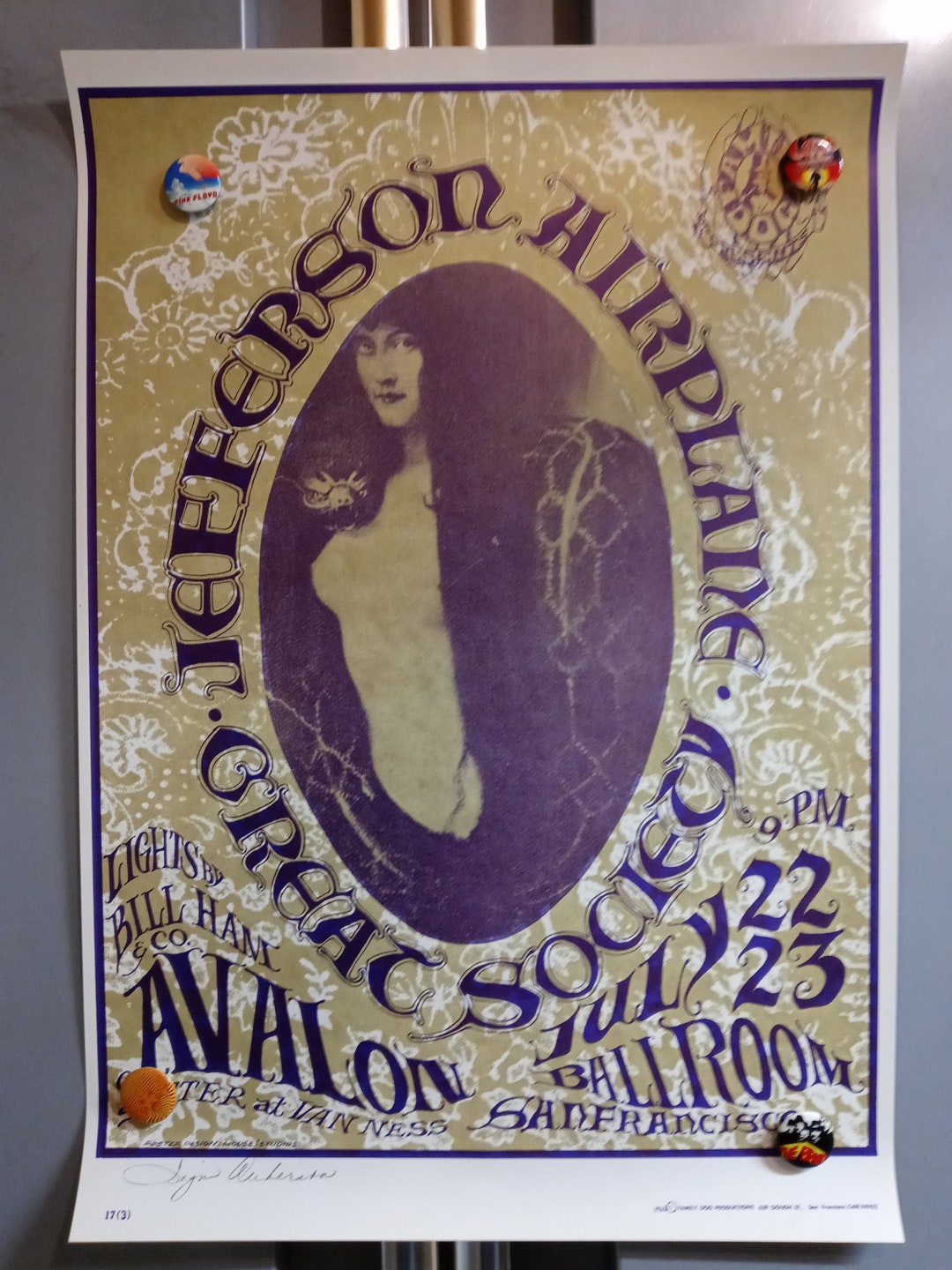 Poster Jefferson Airplane Signed BY Signe Anderson FD17 Avalon Ballroom ...