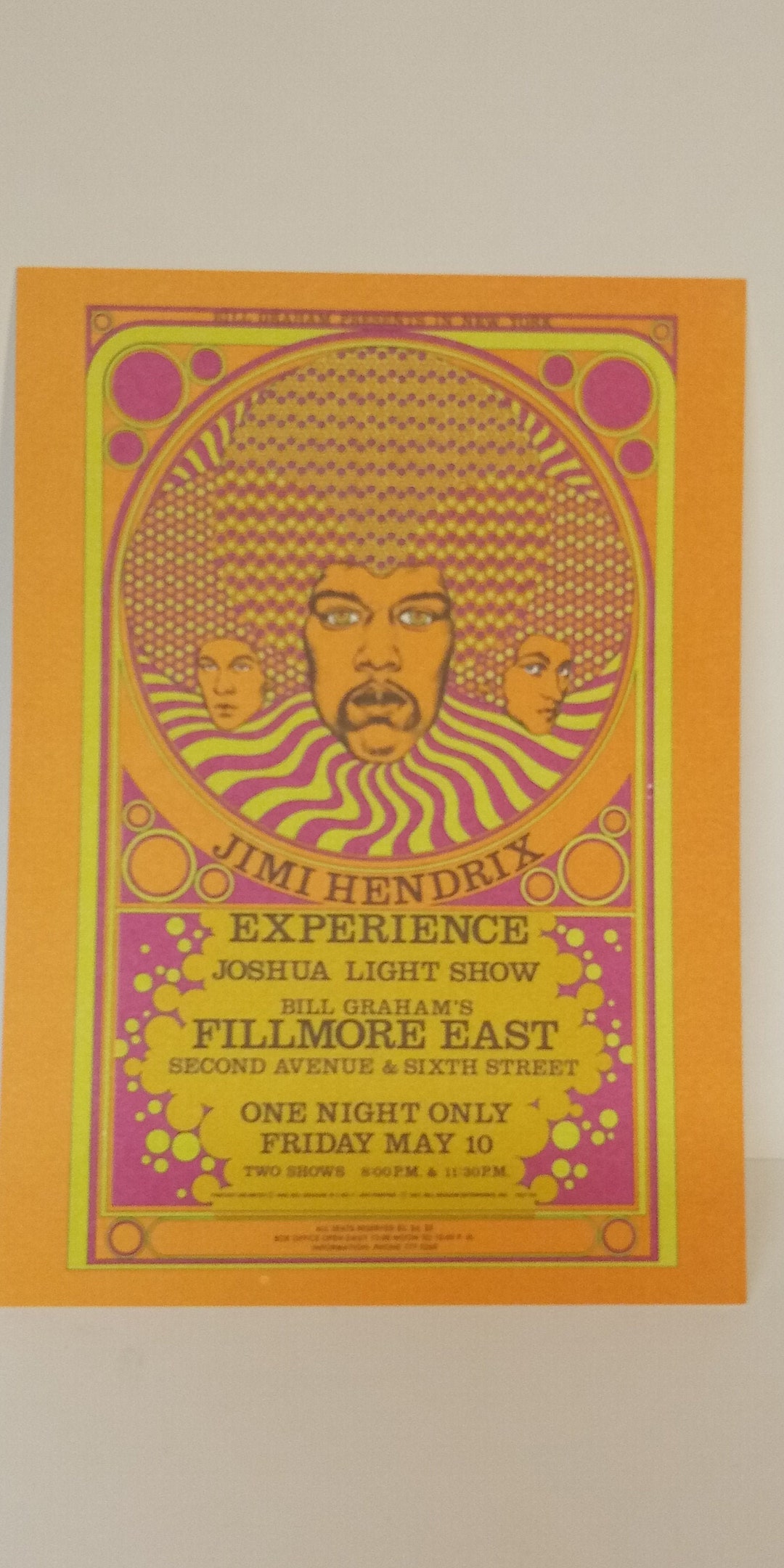 Postcard Jimi Hendrix Experience FME7 Bill Graham Fillmore East ...