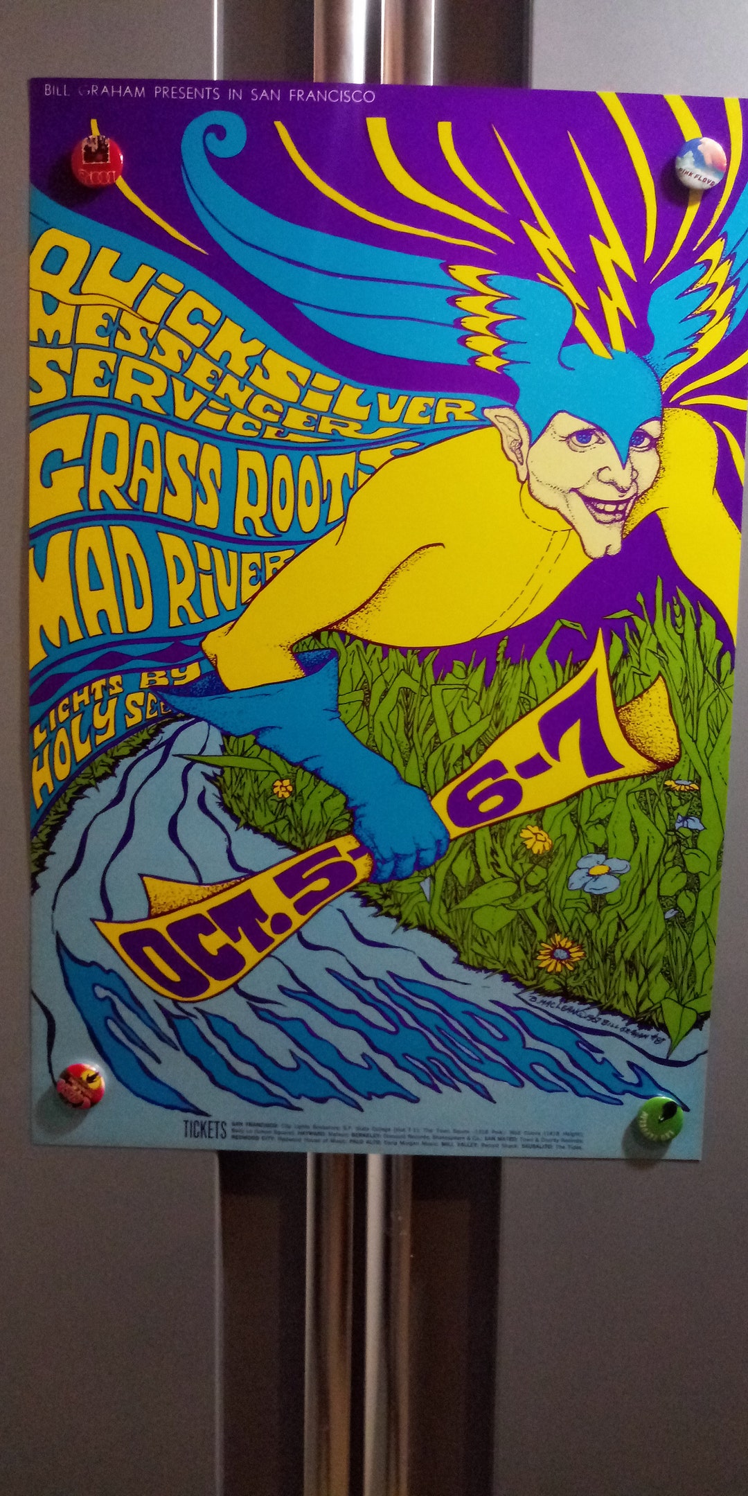 Poster Quicksilver Messenger Service BG87-2 Bill Graham Fillmore 1968 ...
