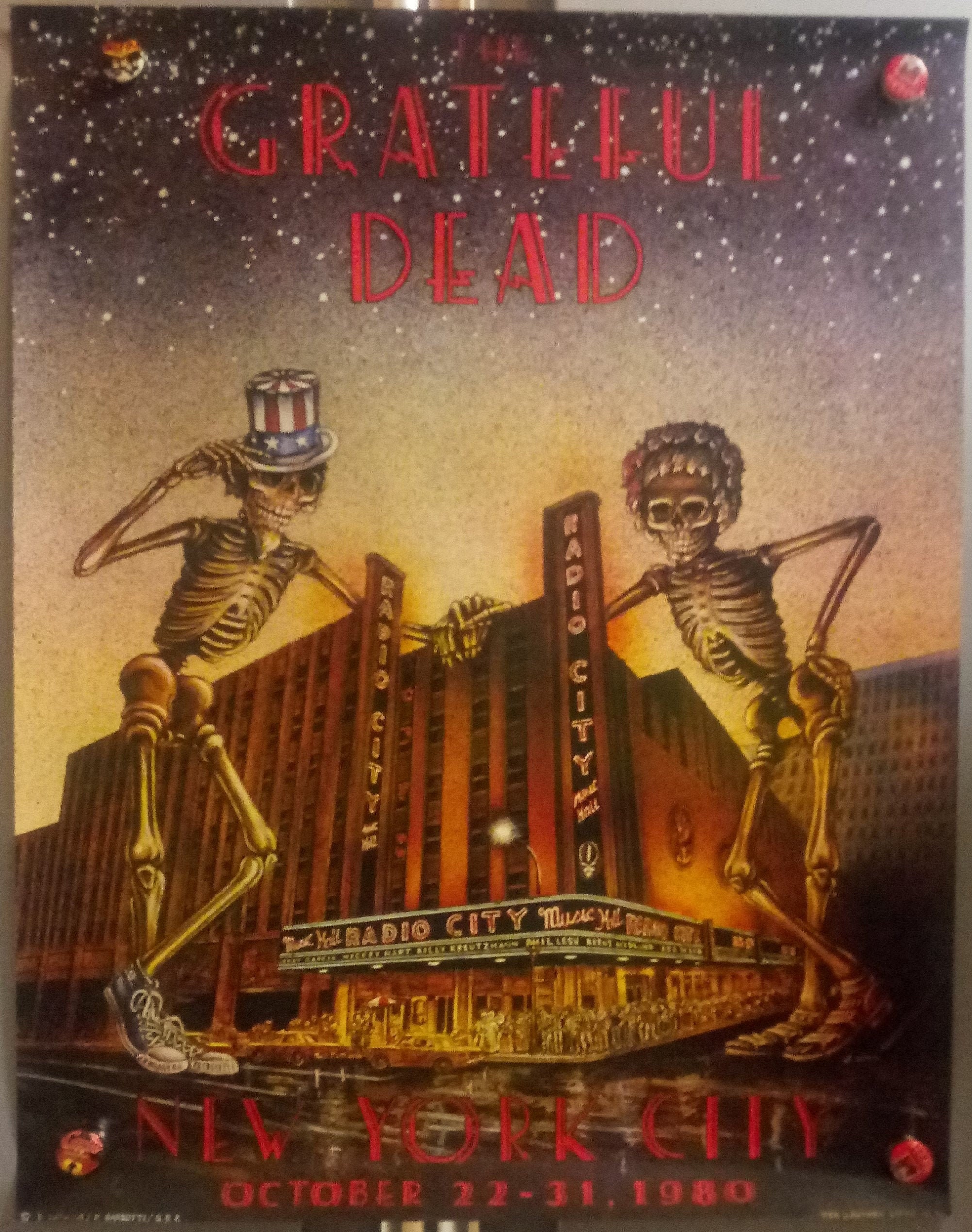 PoSter GratefuL Dead Radio CitY MuSic HaLL 1980 PoSter | Etsy
