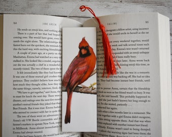 Cardinal Bird Bookmark Handmade Wood Bookmark Cardinal Art Bird Art Cardinal in Tree Bird Lover ...