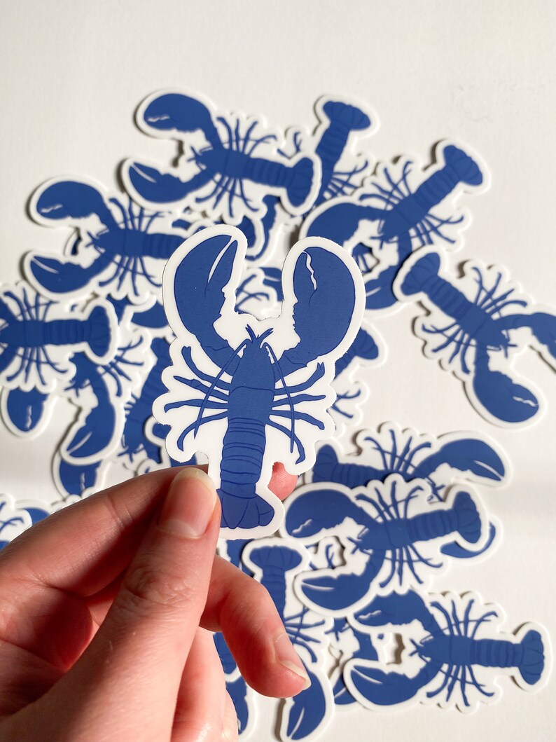 Blue Lobster Waterproof Sticker | Durable Vinyl Decal | Lobster ...