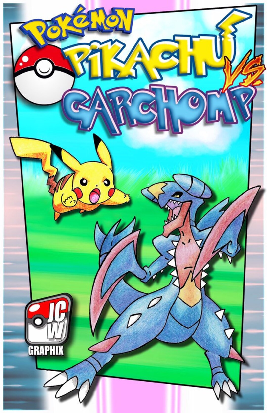 Pokemon: Pikachu Vs Garchomp PRINT - Etsy