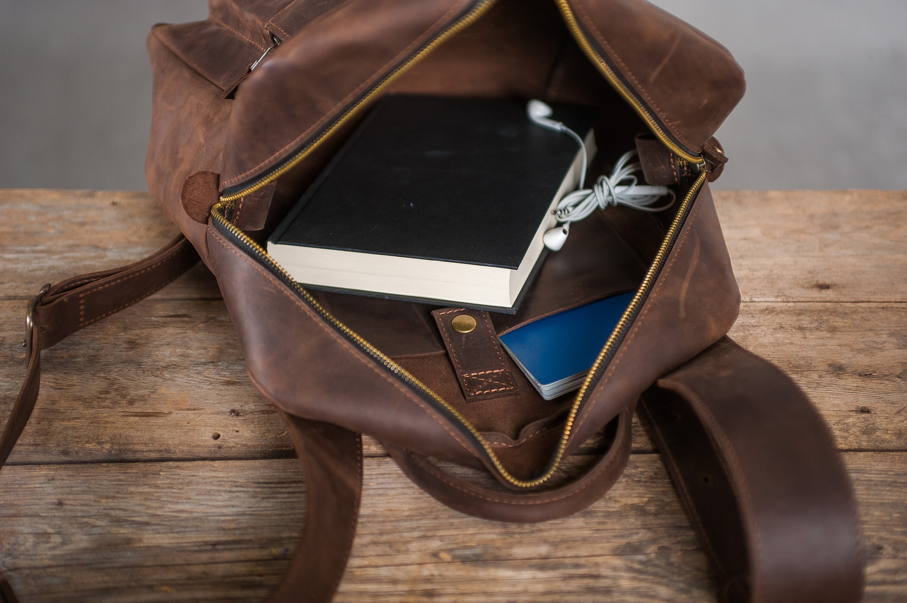 Brown Custom Leather Backpack for Menbackpack Menleather | Etsy