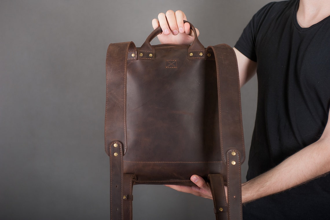 Brown Leather Backpack Leather Backpack Backpack Men Mens - Etsy