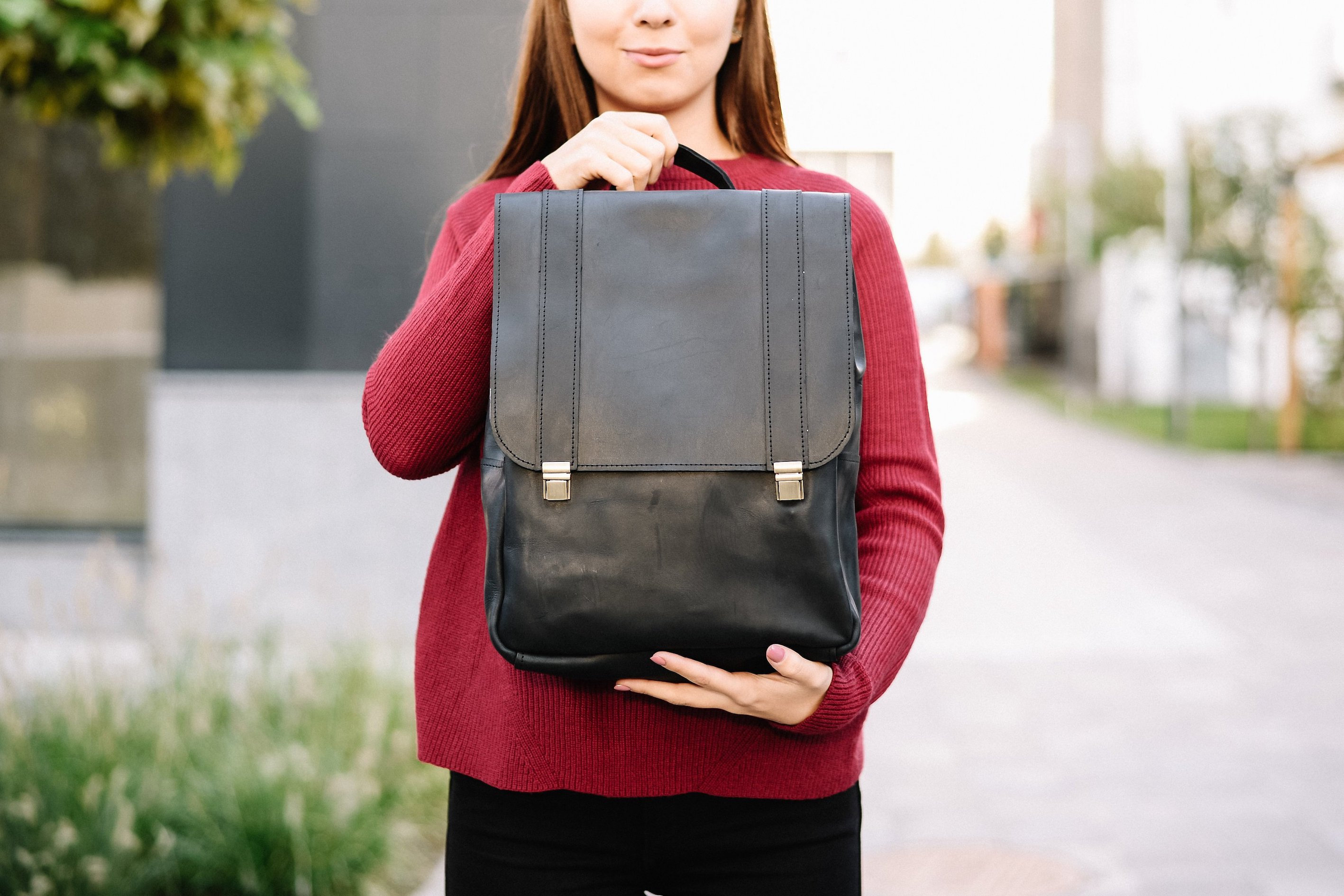 Black Leather Backpack Purse Womenleather Backpack Women - Etsy