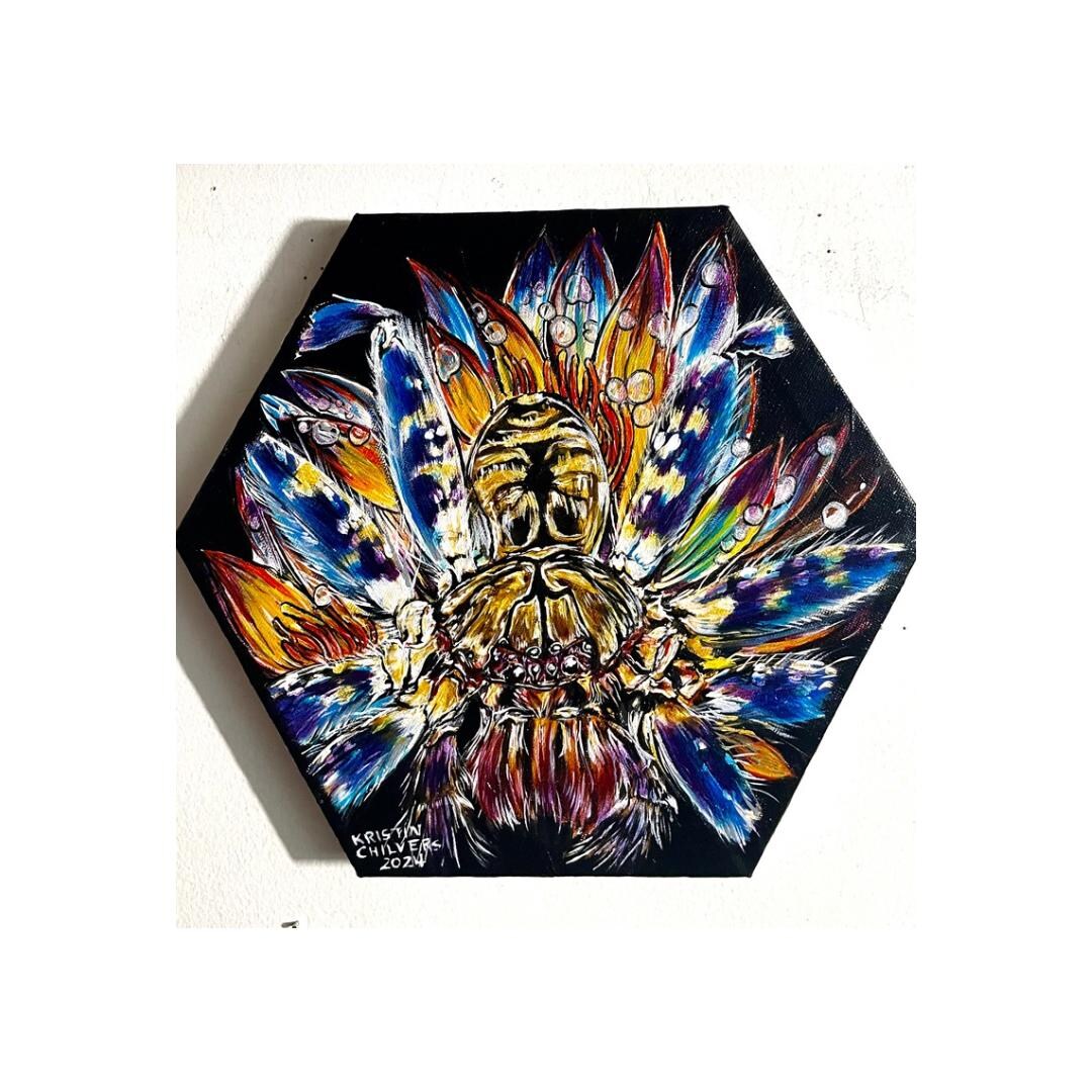 Lotus Spider Hexagon Painting - Etsy