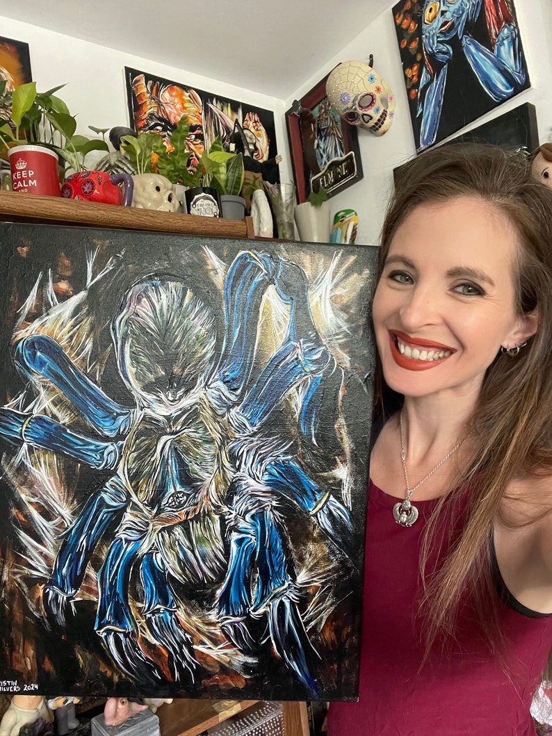 Cobalt Blue Tarantula Painting - Etsy