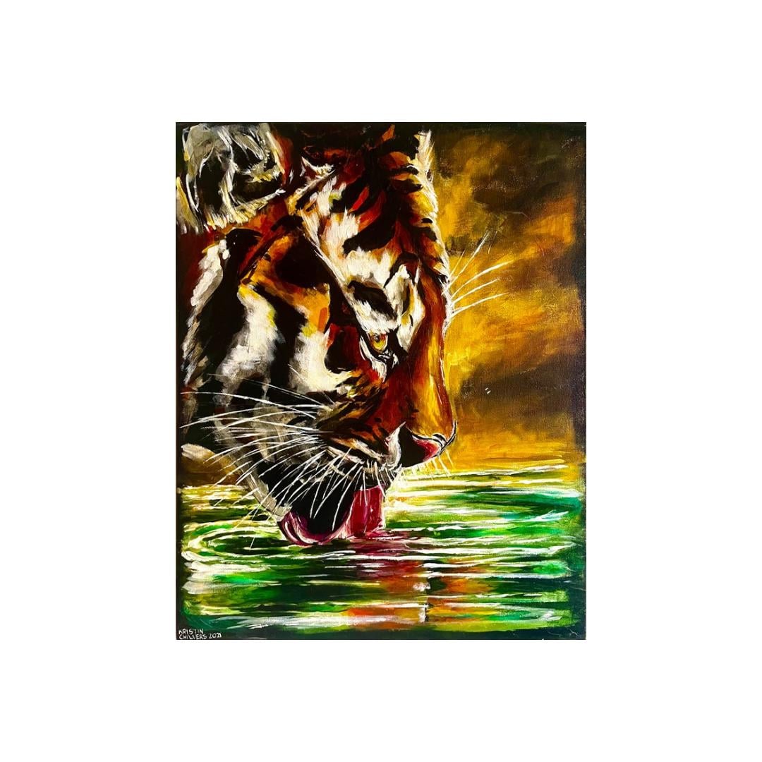 Original Tiger Acrylic Painting, 16x20 Canvas - Etsy