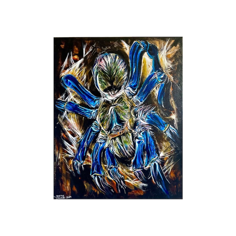 Cobalt Blue Tarantula Painting - Etsy