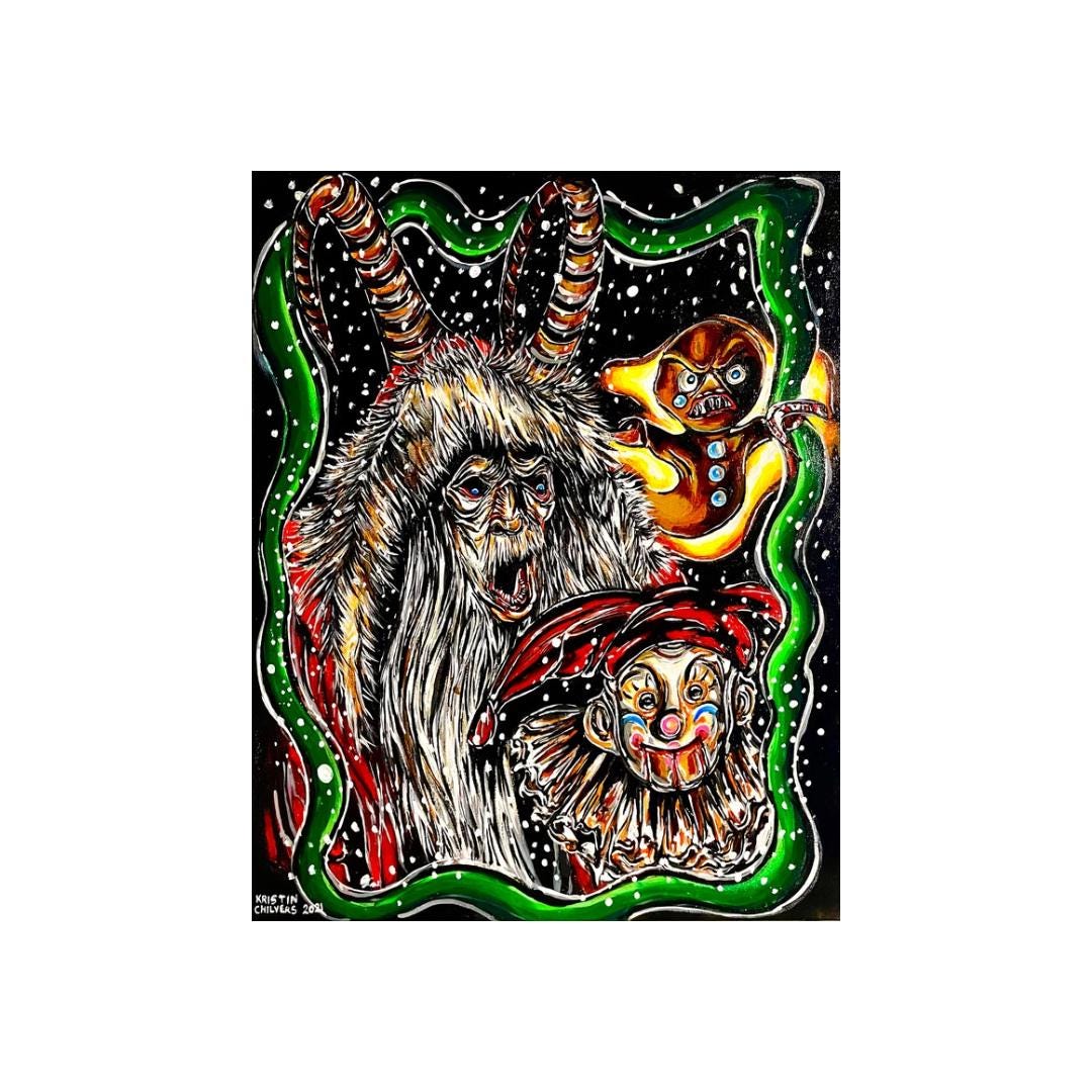 Neon Krampus Painting - Etsy