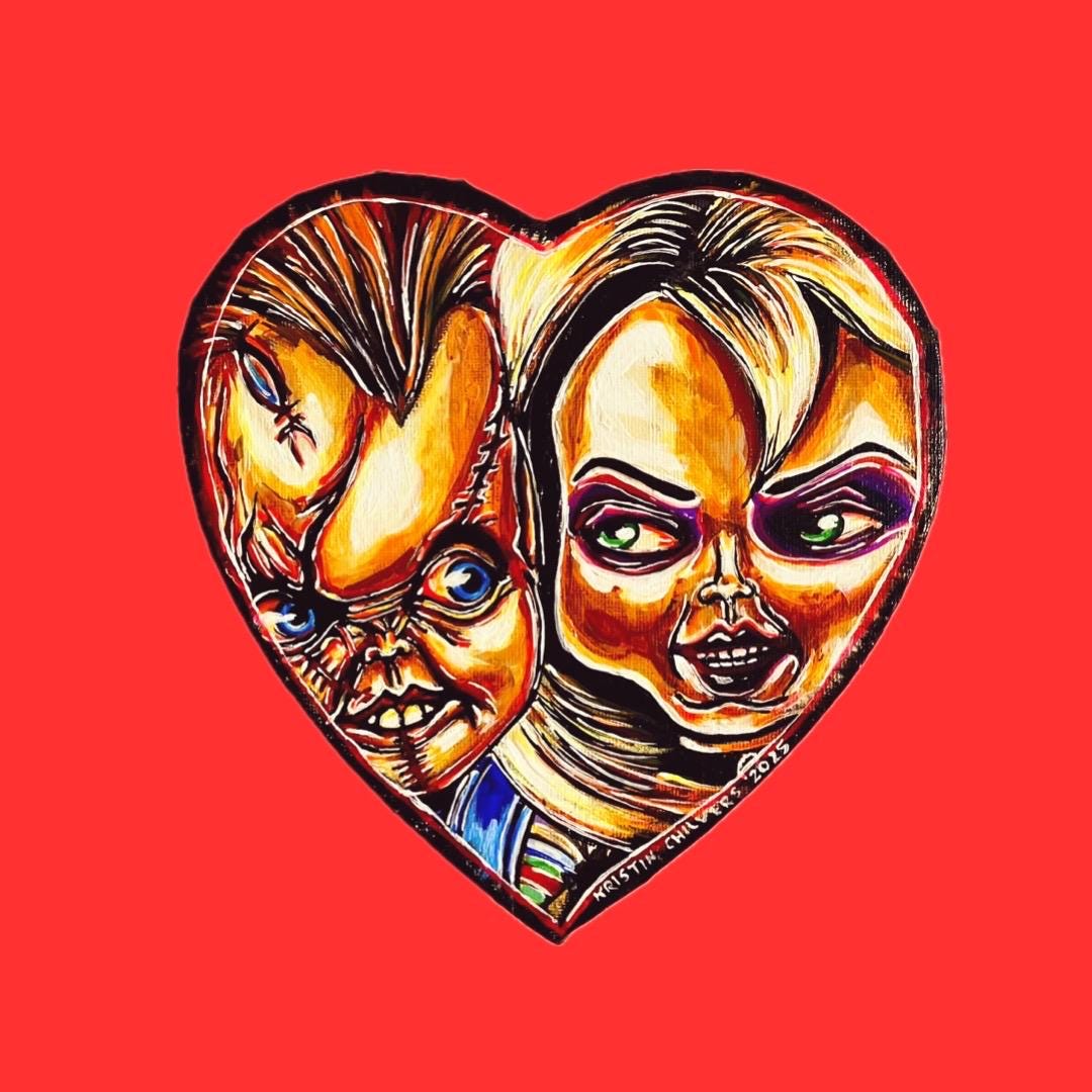 Neon Chucky & Tiffany Heart Painting - Etsy