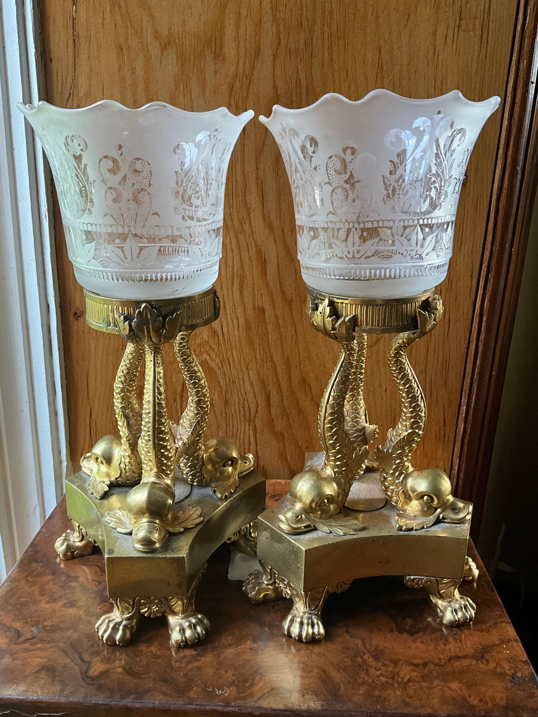 Antique Gilted Bronze Ormolu Candleholders- Table Centerpieces Pair ...