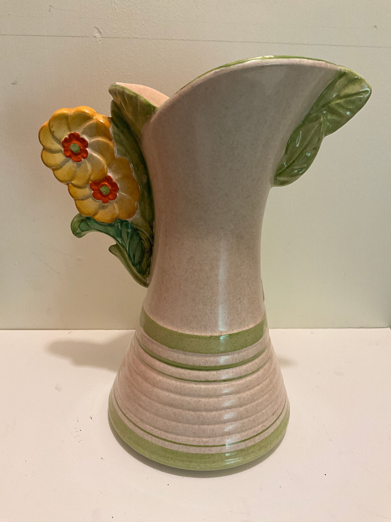 Art Deco Style Ceramic Jug With Floral Handle Probably Clarice Cliff - Etsy