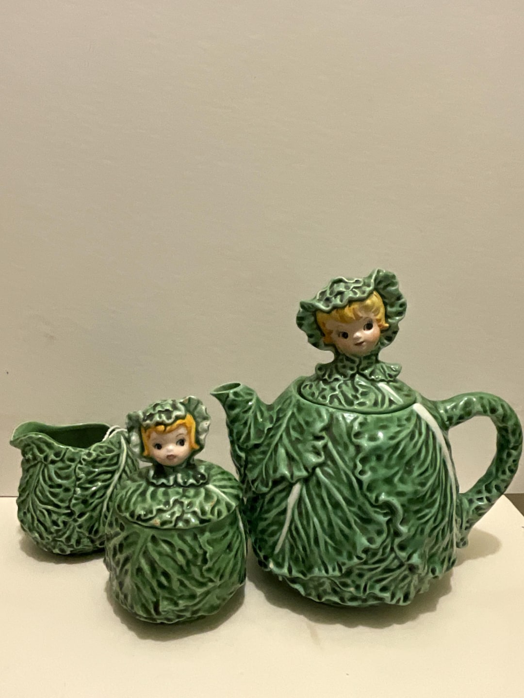 Vintage Lefton Cissy Cabbage Tea Set - Etsy