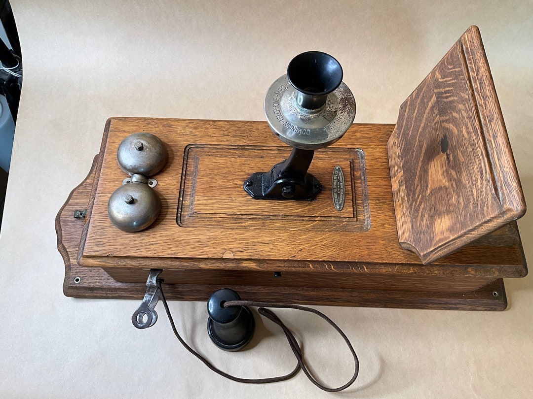 Antique Wall Crank Telephone by Dominion Telephone Company of Waterford ...