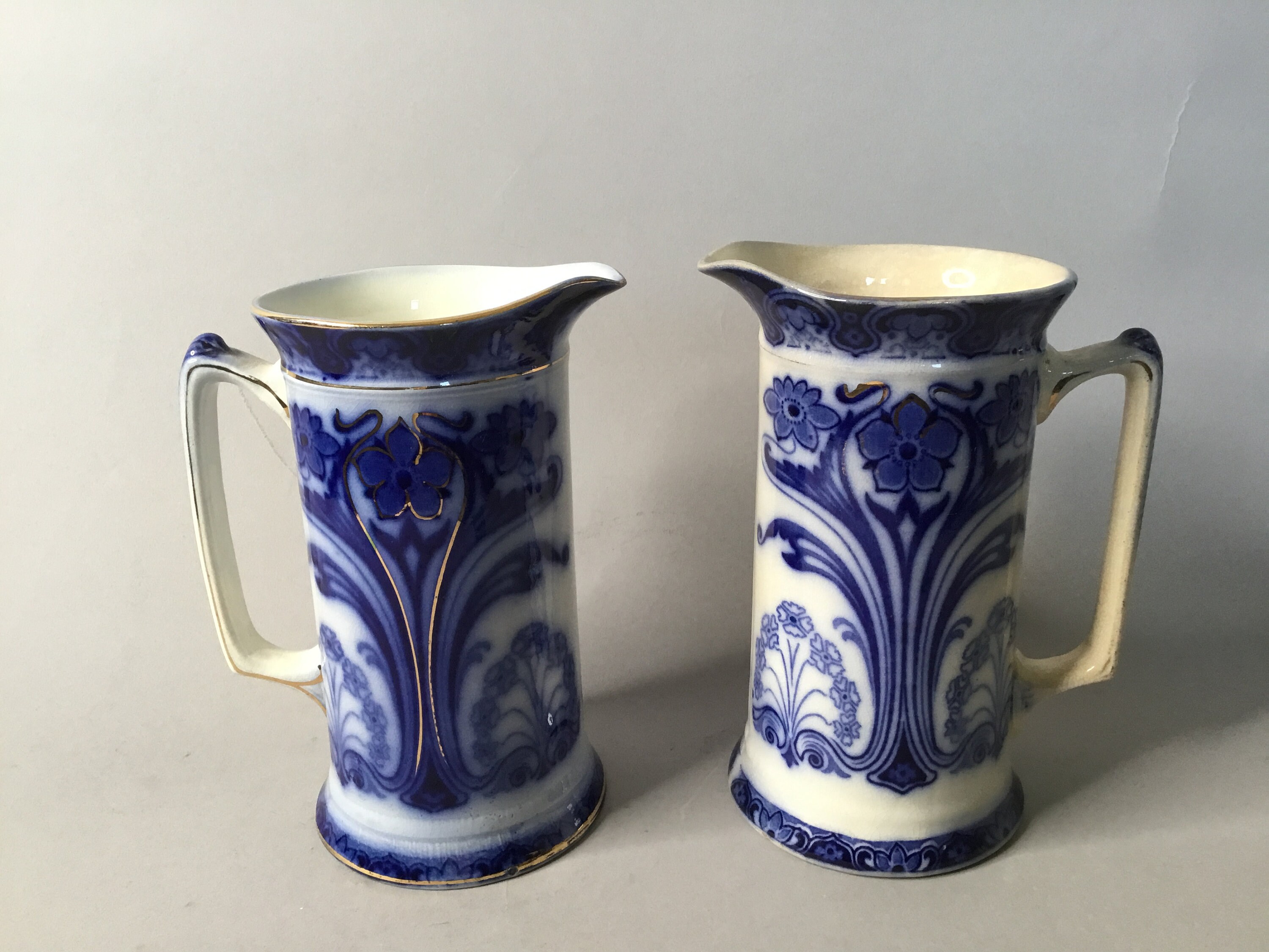 Antique Flow Blue Pitchers - Etsy