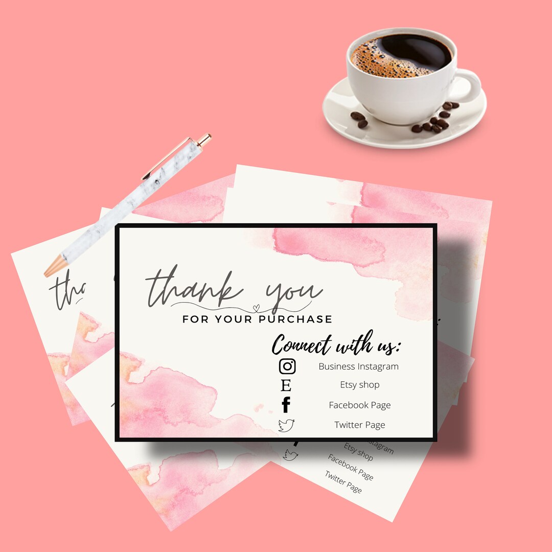 Water Color Thank You Card - Etsy