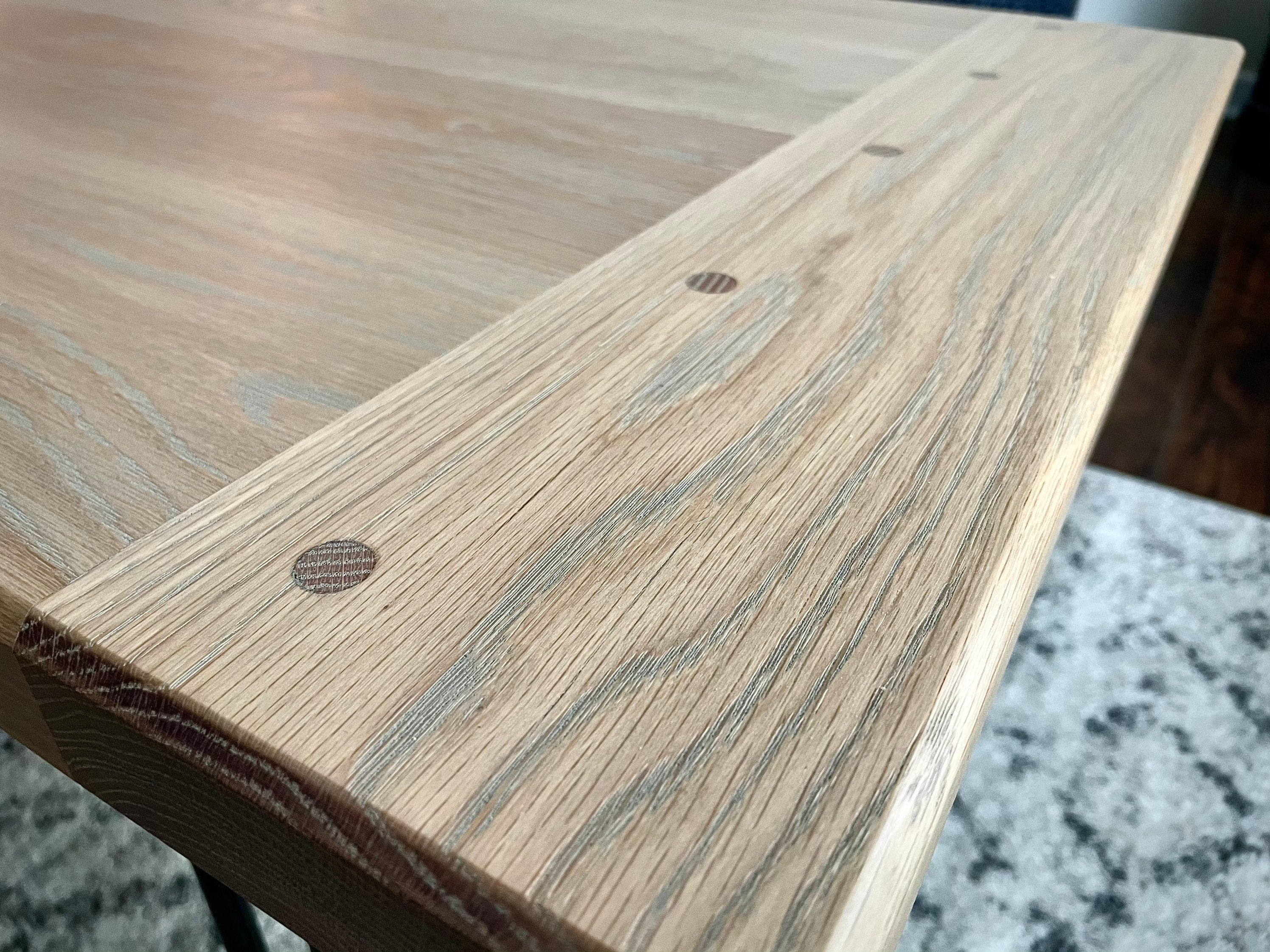 White Oak Coffee Table With Breadboard Ends and Hairpin Legs (local ...