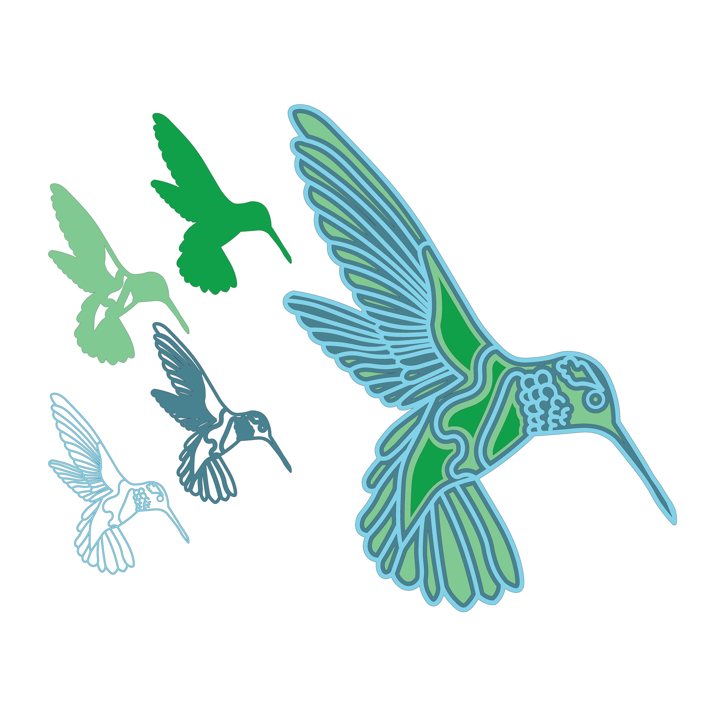 Hummingbird Layered Cut File, Laser Cut Hummingbird, Svg Hummingbird - Etsy