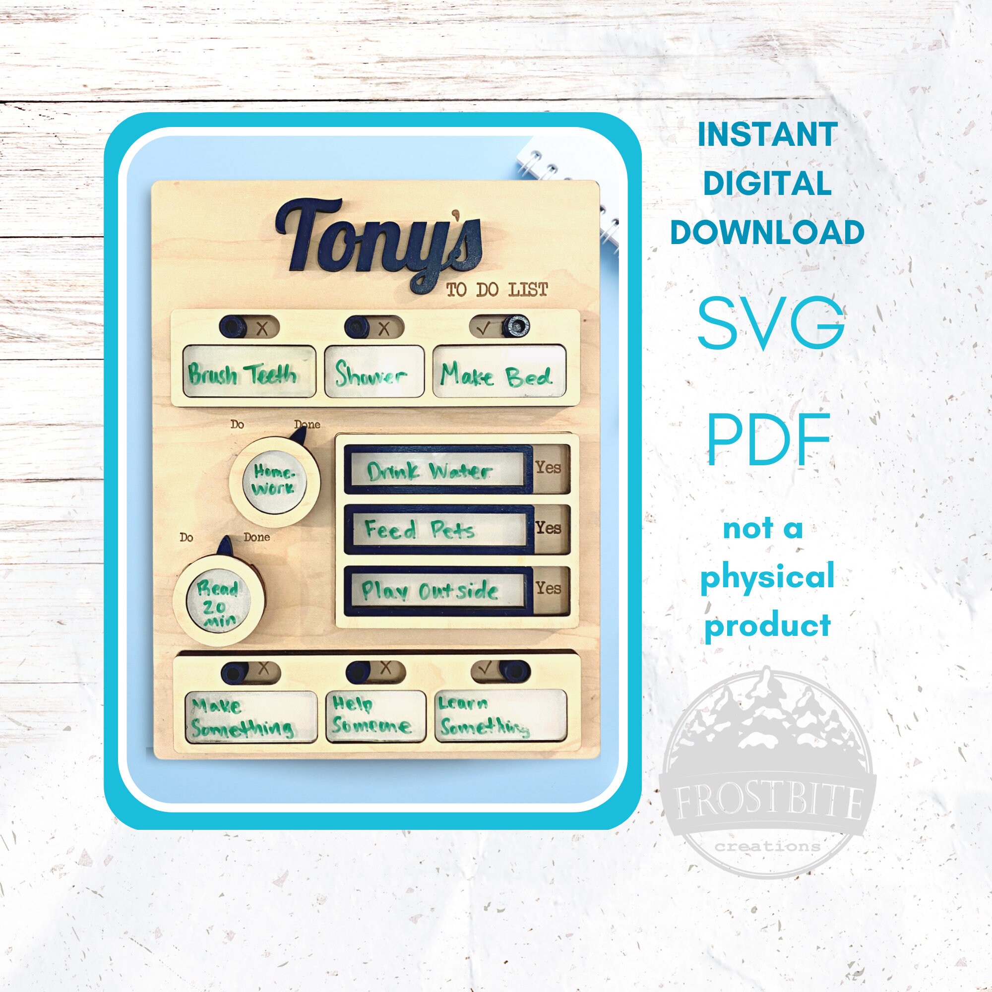 Kids Dry Erase Chore Chart SVG Cut File With Instructions/kids to Do ...