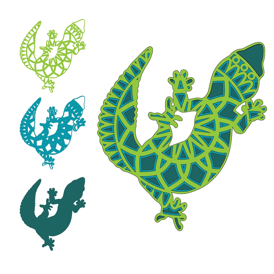 Gecko Layered Cut File Laser Cut Gecko Svg Gecko Leopard - Etsy