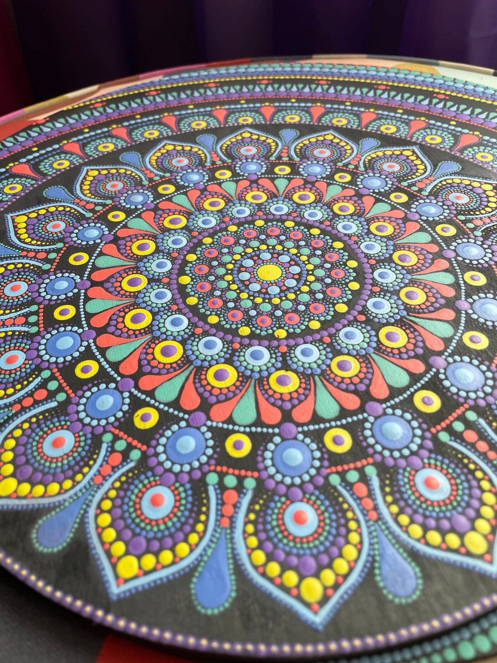 Hand-painted Dot Mandala | 10” Wooden Circle | Mandala | Mandala Art ...