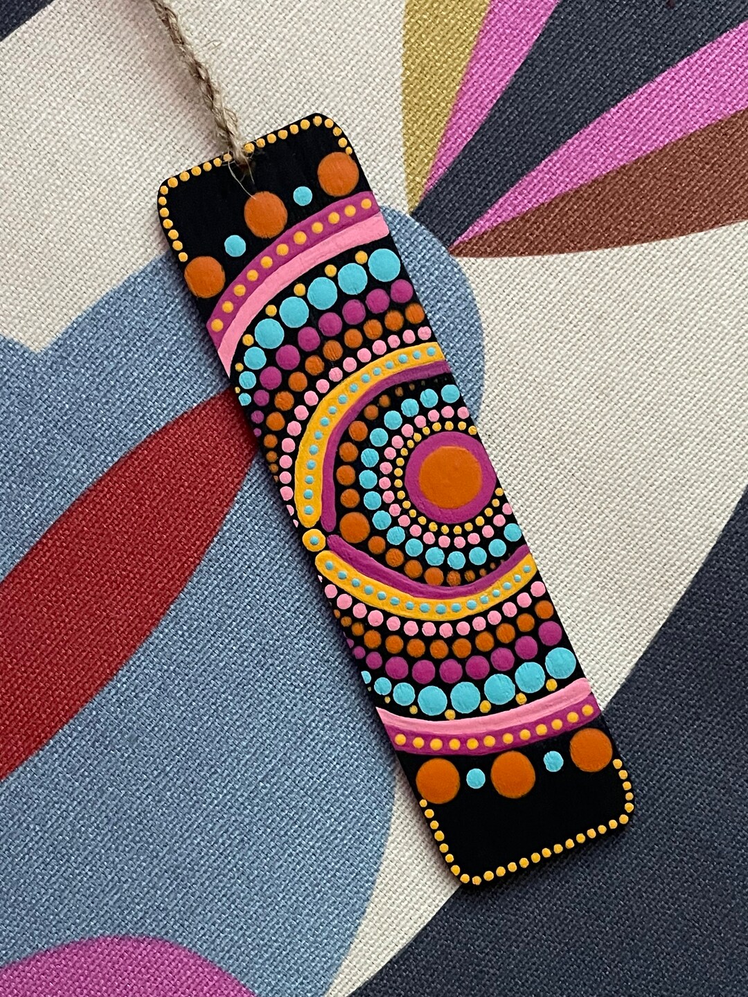 Hand-painted Wooden Bookmark | Dot Painting | Dot Mandala - Etsy