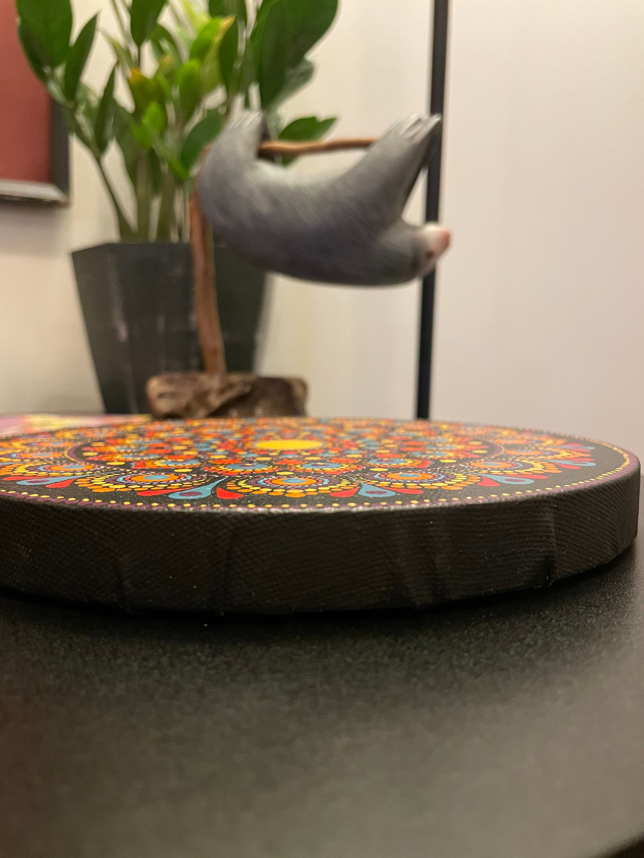 Hand-painted Dot Mandala | 8” Round Canvas | Mandala | Mandala Art ...