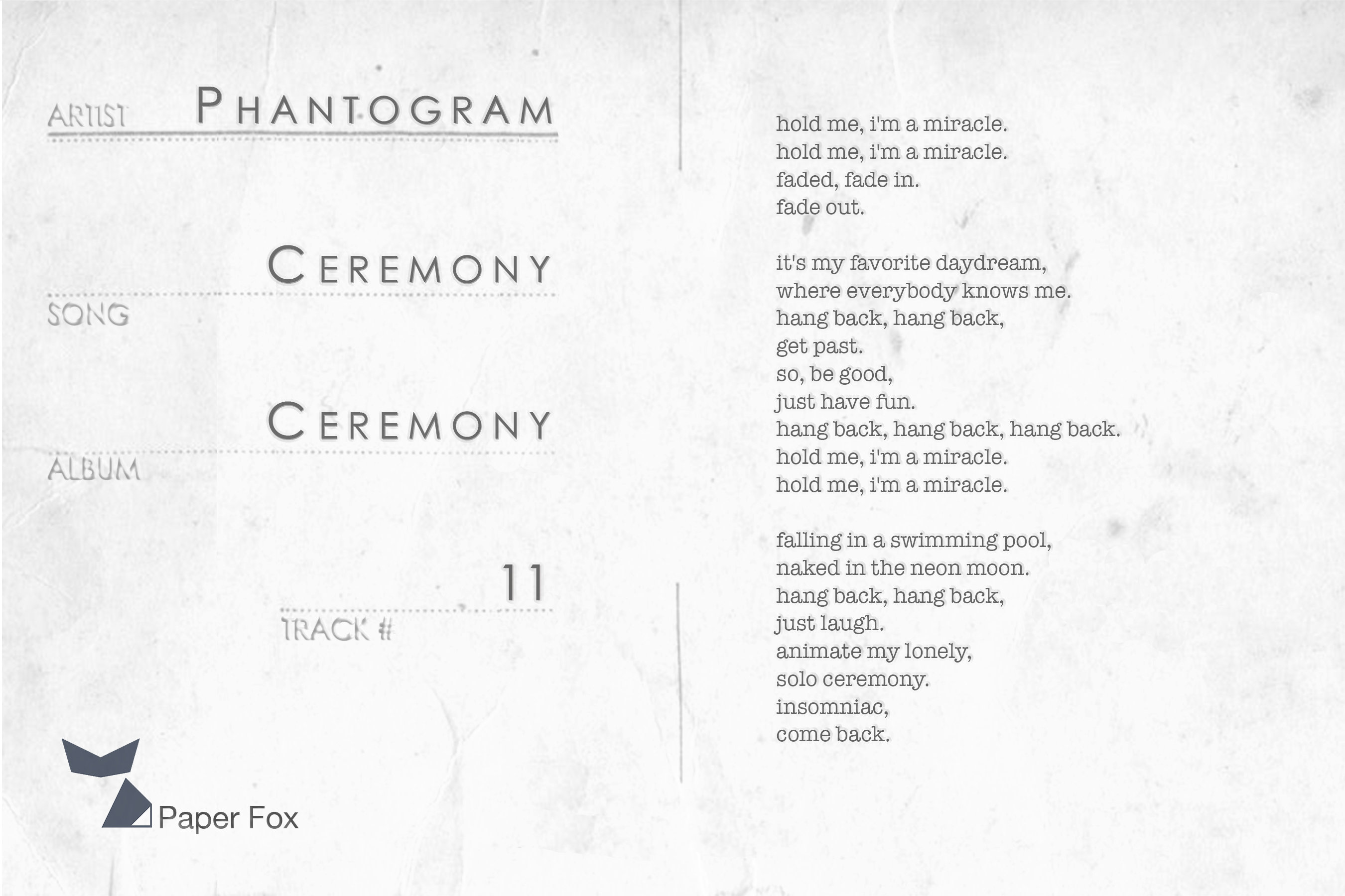 Ceremony by Phantogram - Etsy