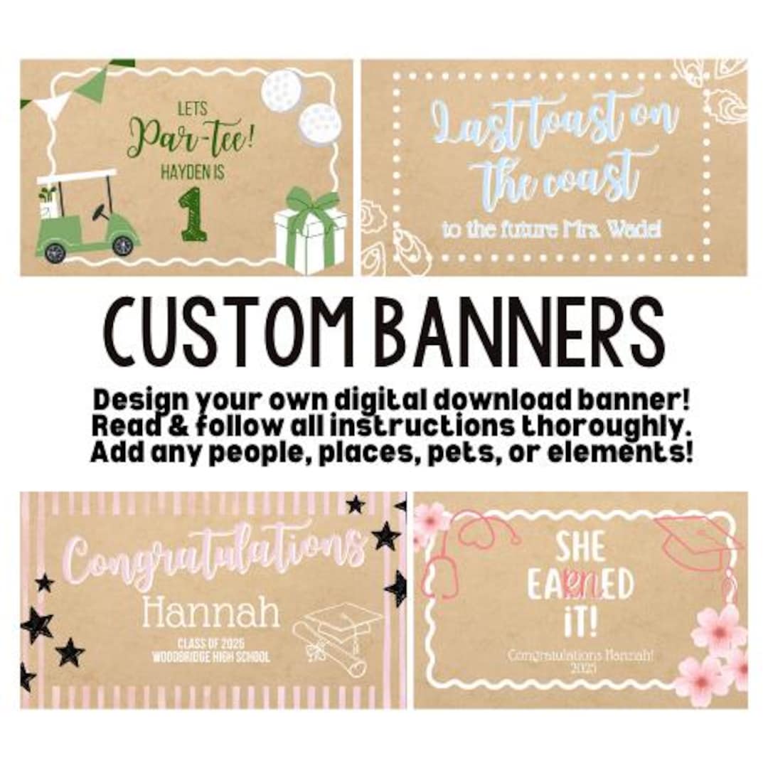 Custom Banner Templates - Brown Paper Banner DIGITAL DOWNLOAD Only - Etsy