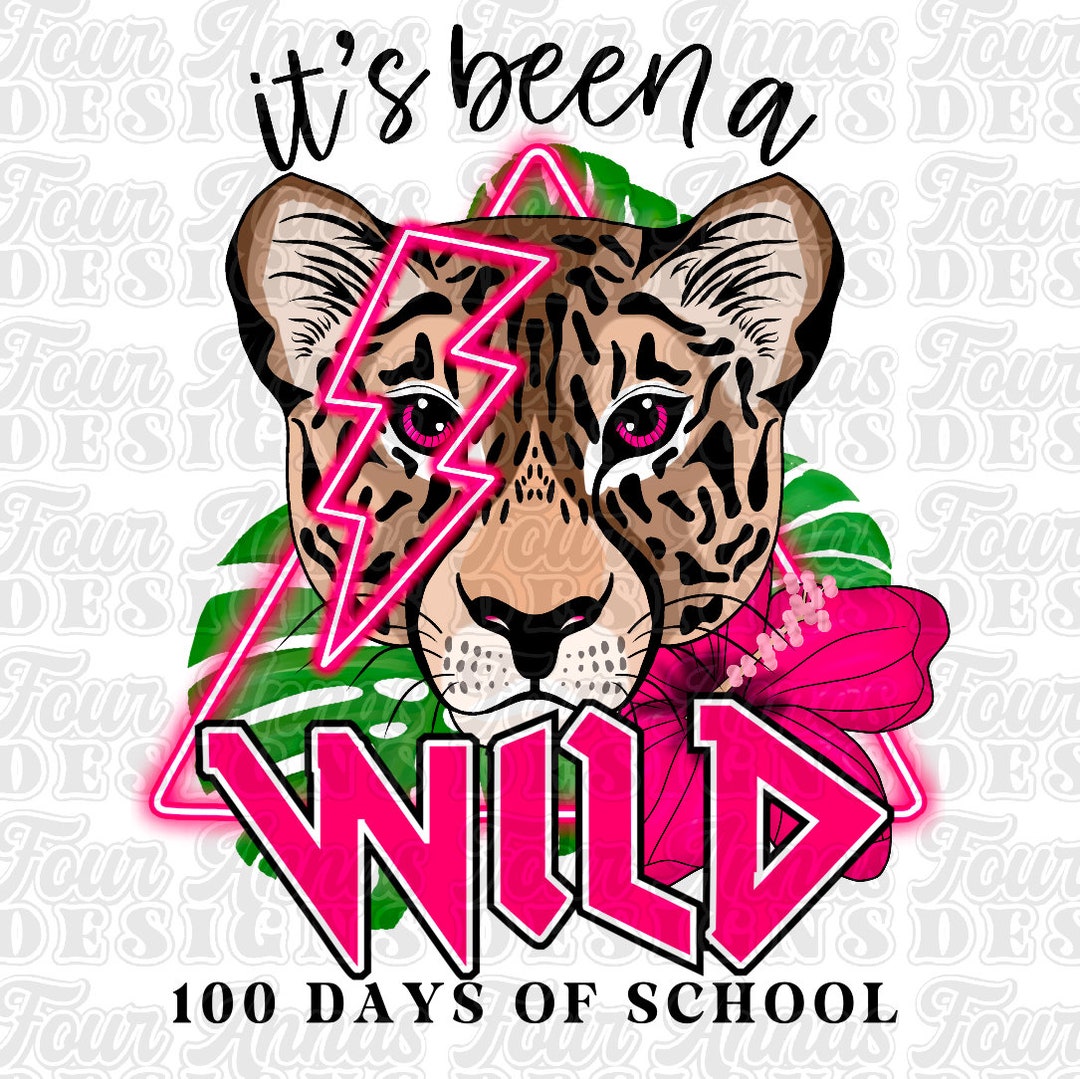 100 Days, School, Wild, Leopard, Jungle, Pre-k, Elementary, Retro, Back ...