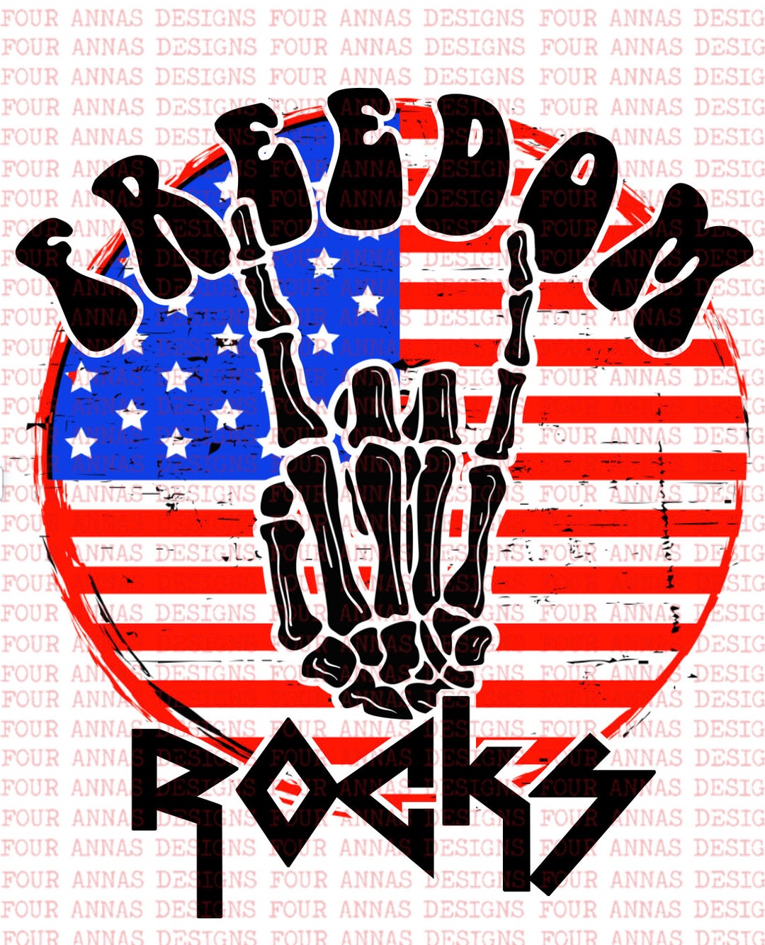 Freedom Rocks, Skeleton, USA, Skull, Boho, Sublimation Designs, PNG ...